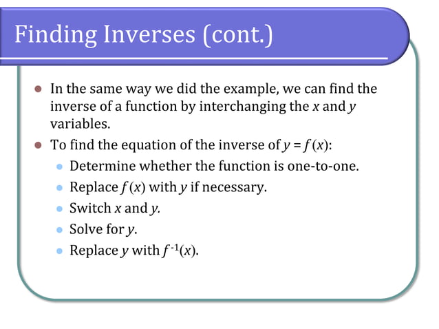 4.1 Inverse Functions | PDF