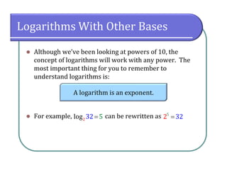 4.3 Logarithmic Functions | PPT