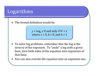 4.3 Logarithmic Functions | PDF