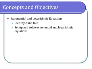 4.5 Exponential and Logarithmic Equations | PPT