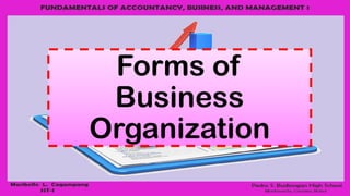 4. forms of business organization 1 | PDF