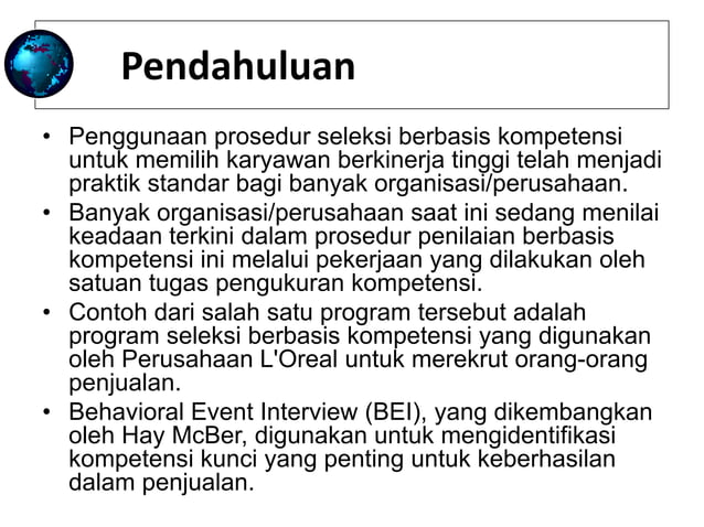 Competency - Based Selection _ Materi Training | PPT