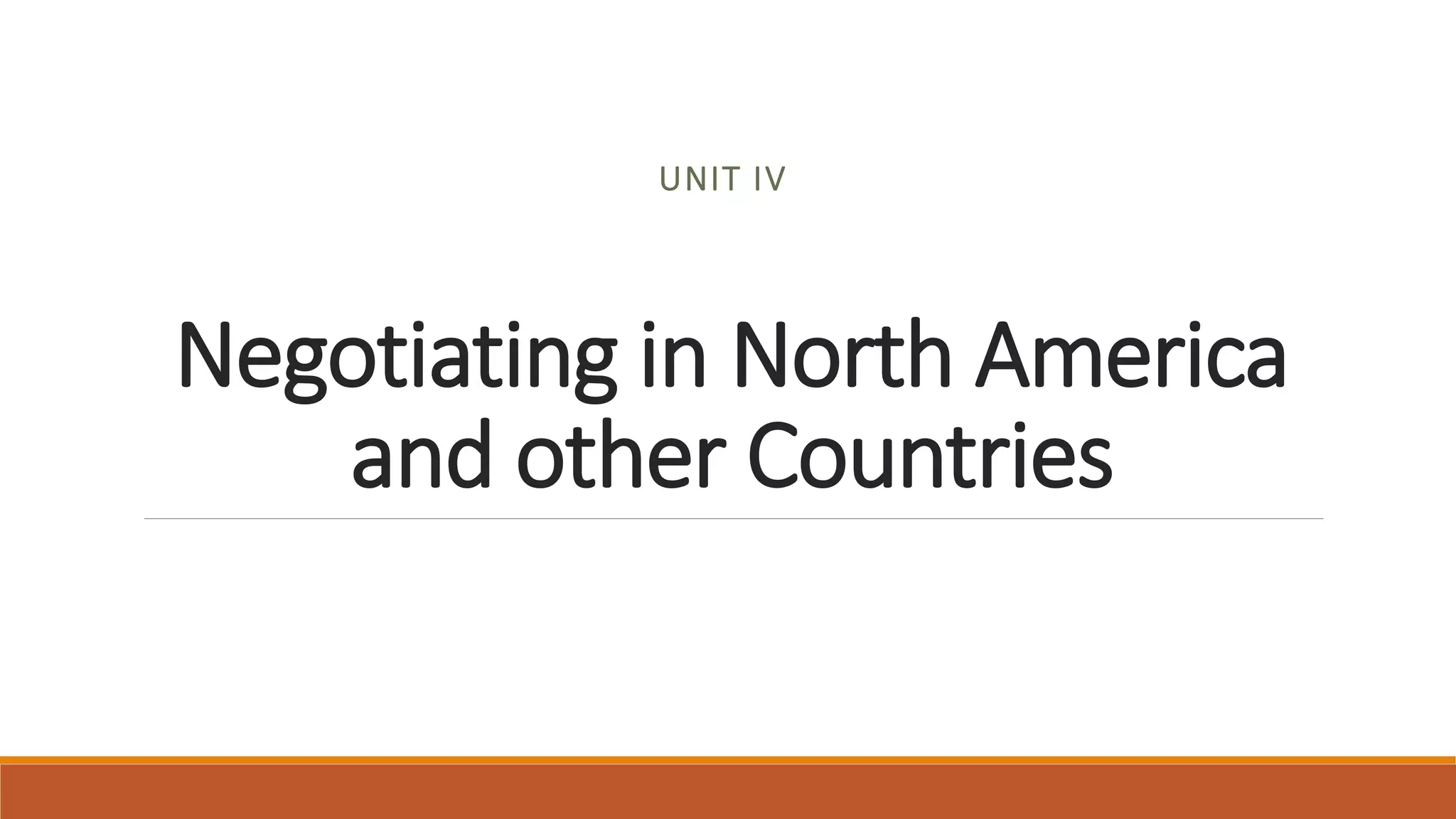 4. negotiation in north america & other parts of world | PPT