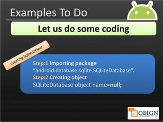 android sqlite | PPTX