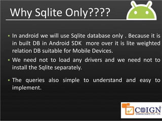 android sqlite | PPTX