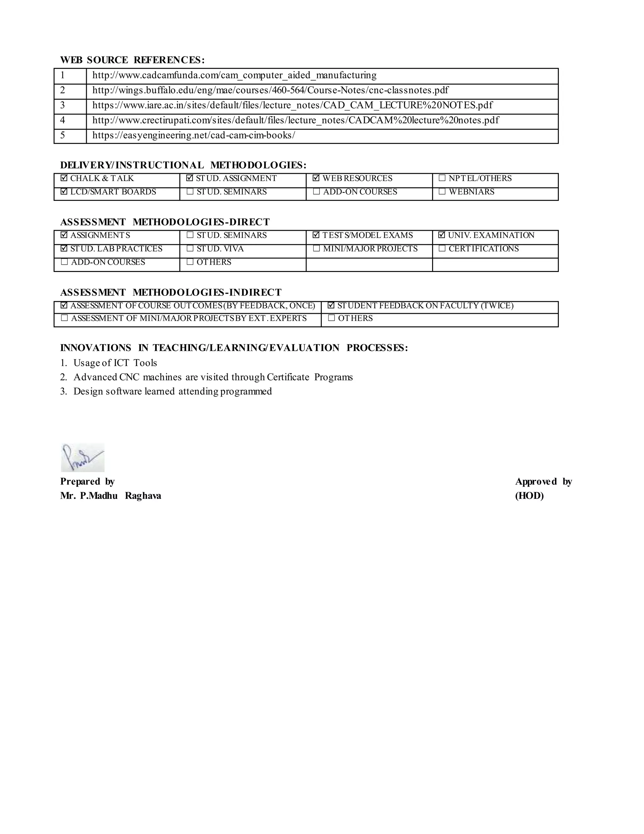 #CADCAM-course data sheet IV-I | DOCX