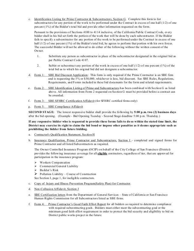 Instructions to bidders