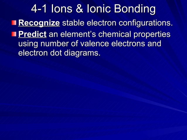 4-1: Ions & Ionic Bonding | PPT | Chemistry | Science