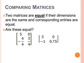 4.1 Matrix Operations | PPTX | Physics | Science