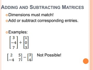 4.1 Matrix Operations | PPTX | Physics | Science