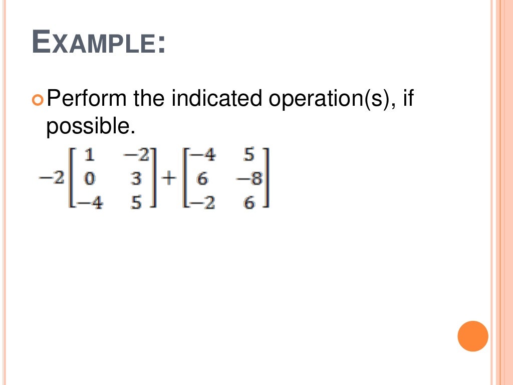 4.1 Matrix Operations