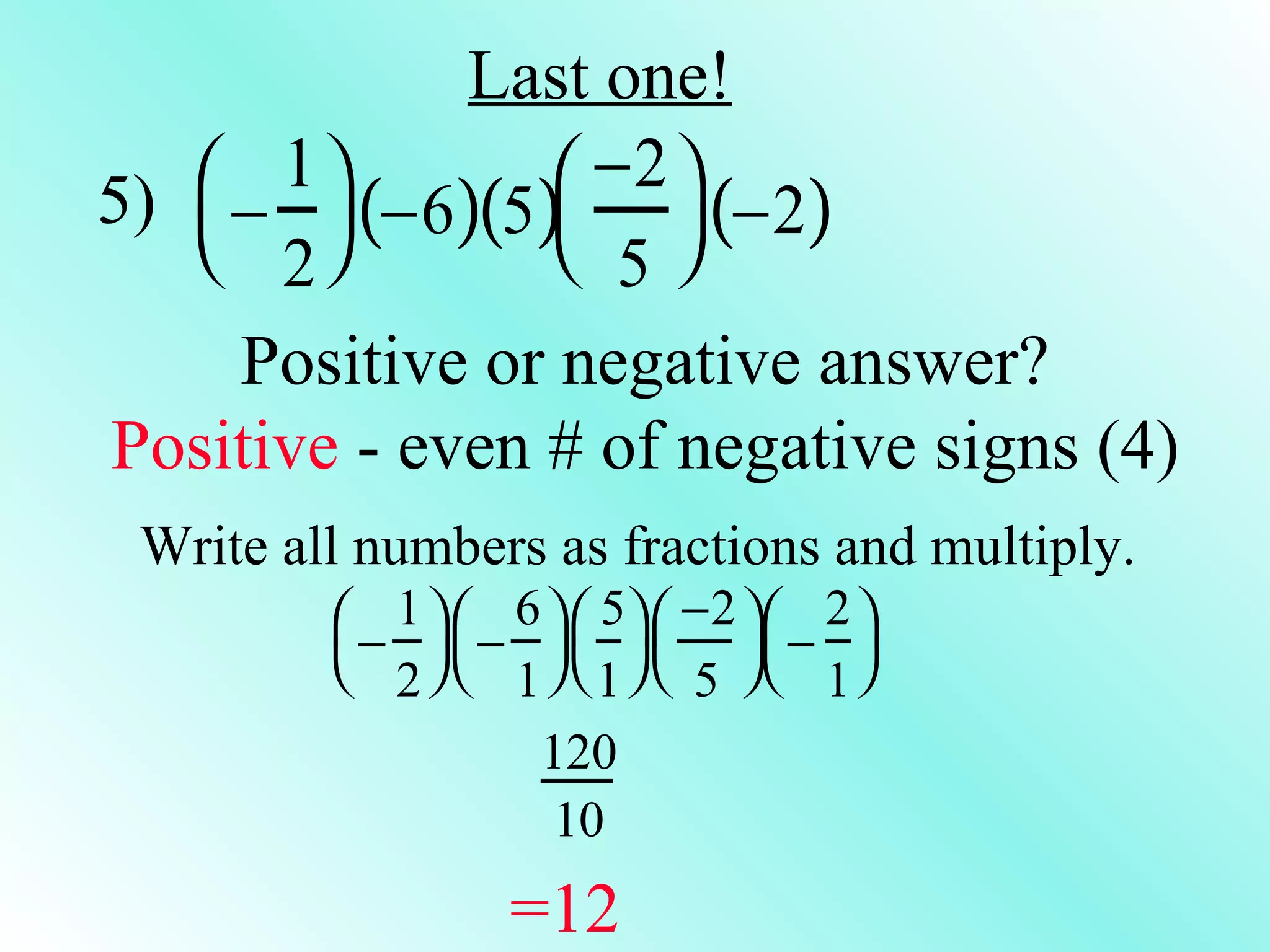 4 1 multiplying rational numbers examples | PPT