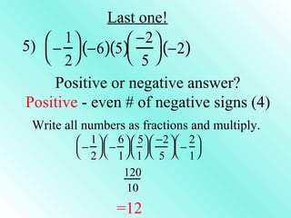 4 1 multiplying rational numbers examples | PPT