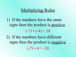 4 1 multiplying rational numbers examples | PPT