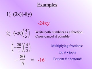 4 1 multiplying rational numbers examples | PPT