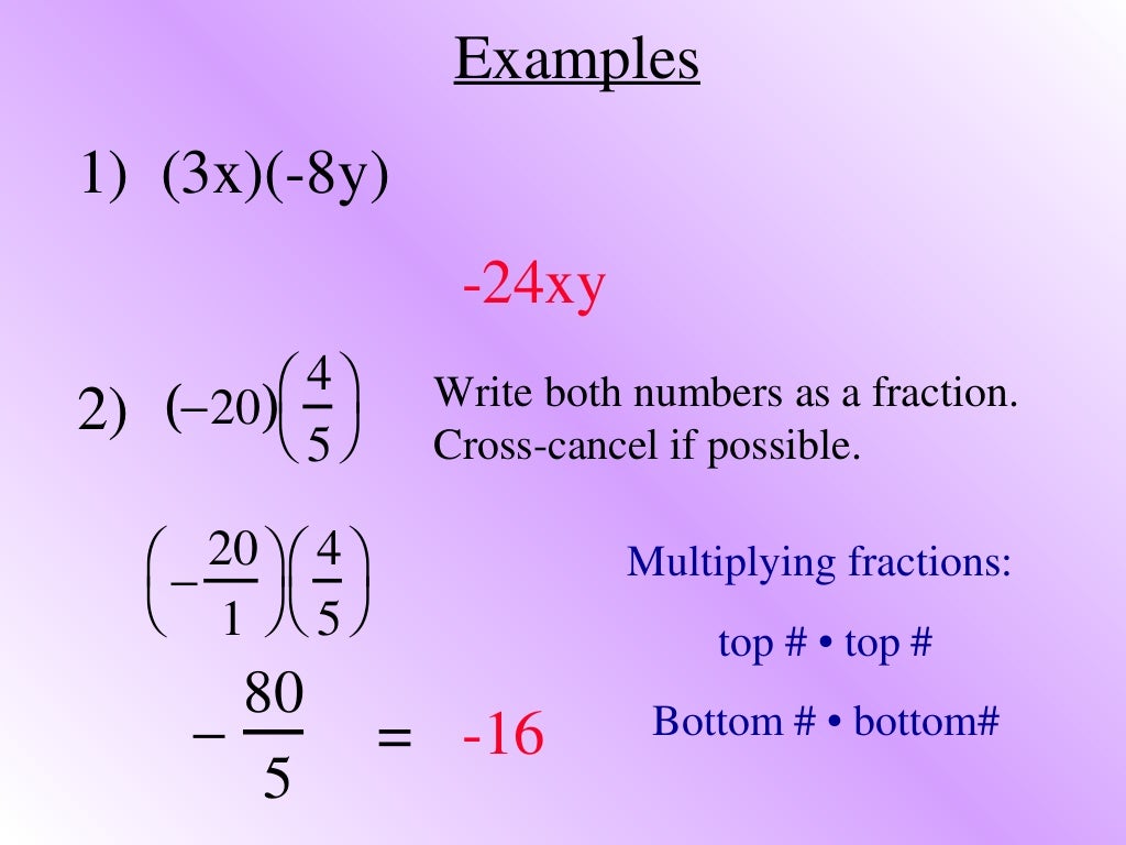 4 1 Multiplying Rational Numbers Examples 4 1 Multiplying Rational Numbers Examples