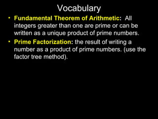 4.1 prime factorization | PPT
