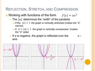 4.1 quadratic functions and transformations | PPT