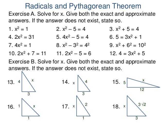 4 1 radicals and pythagorean theorem
