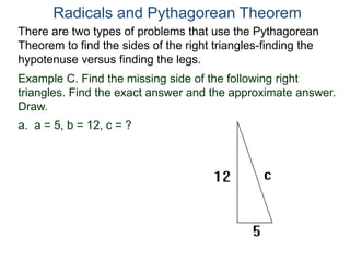 4 1 radicals and pythagorean theorem-x | PPTX