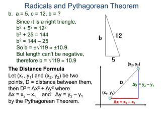 4 1 radicals and pythagorean theorem-x | PPTX