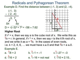 Pythagorean Theorem Problems With Radicals
