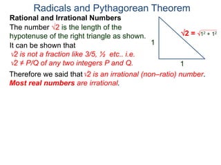 Pythagorean Theorem Problems With Radicals