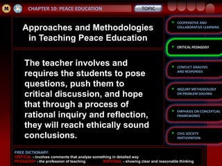 Methods in Peace Education (Social Dimensions of Education) | PPTX