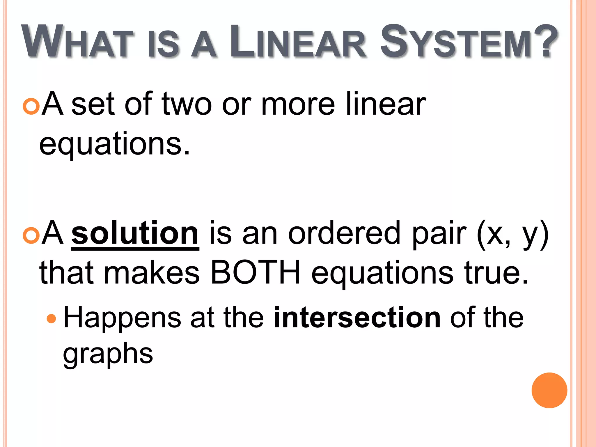 4 1 solving linear systems by graphing | PPTX