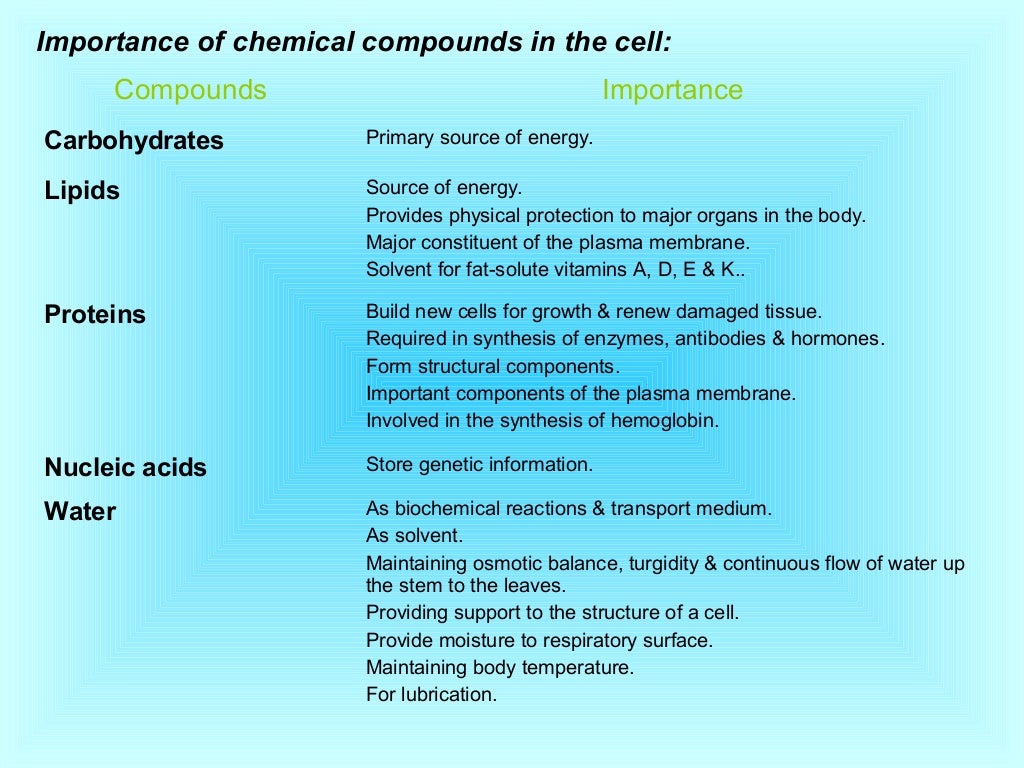 The Chemical Composition of Cell