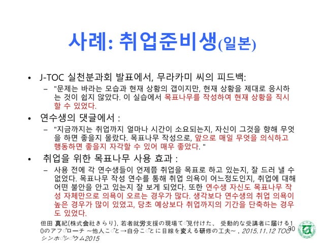 [TOC for Education]목표달성 2-중간목표와 실행계획 | PPTX