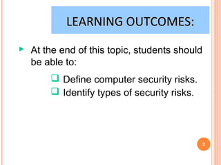 3.2.1 computer security risks | PPT | Operating Systems | Computer ...
