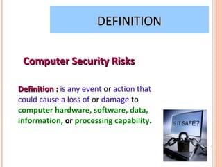 3.2.1 computer security risks | PPT | Operating Systems | Computer ...