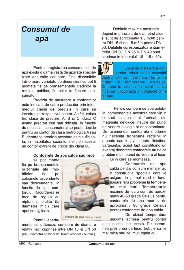 4.2. consumul de apa rece contorizare | PDF