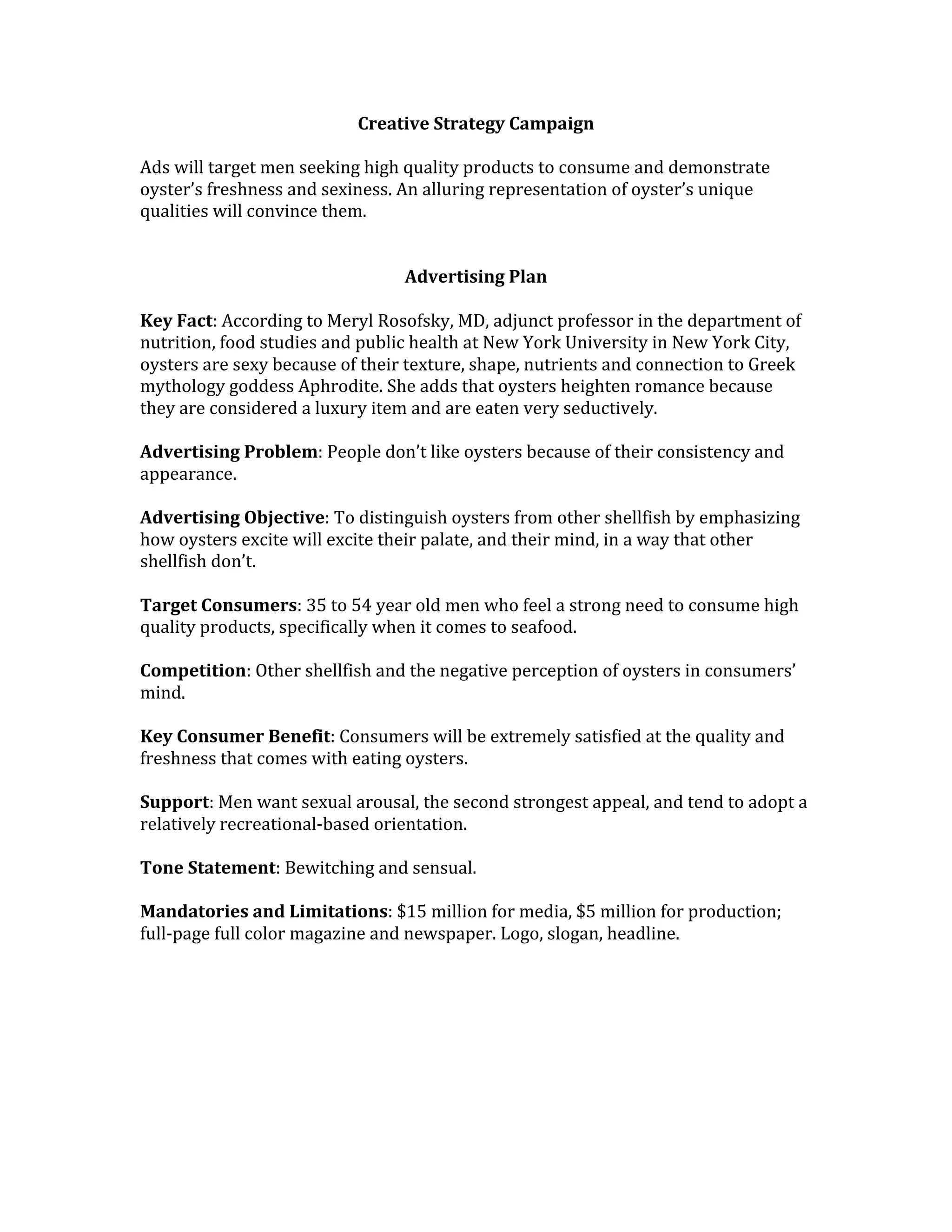 4 creative strategy statement and plan | PDF