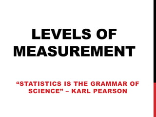 Levels of Measurement | PPTX