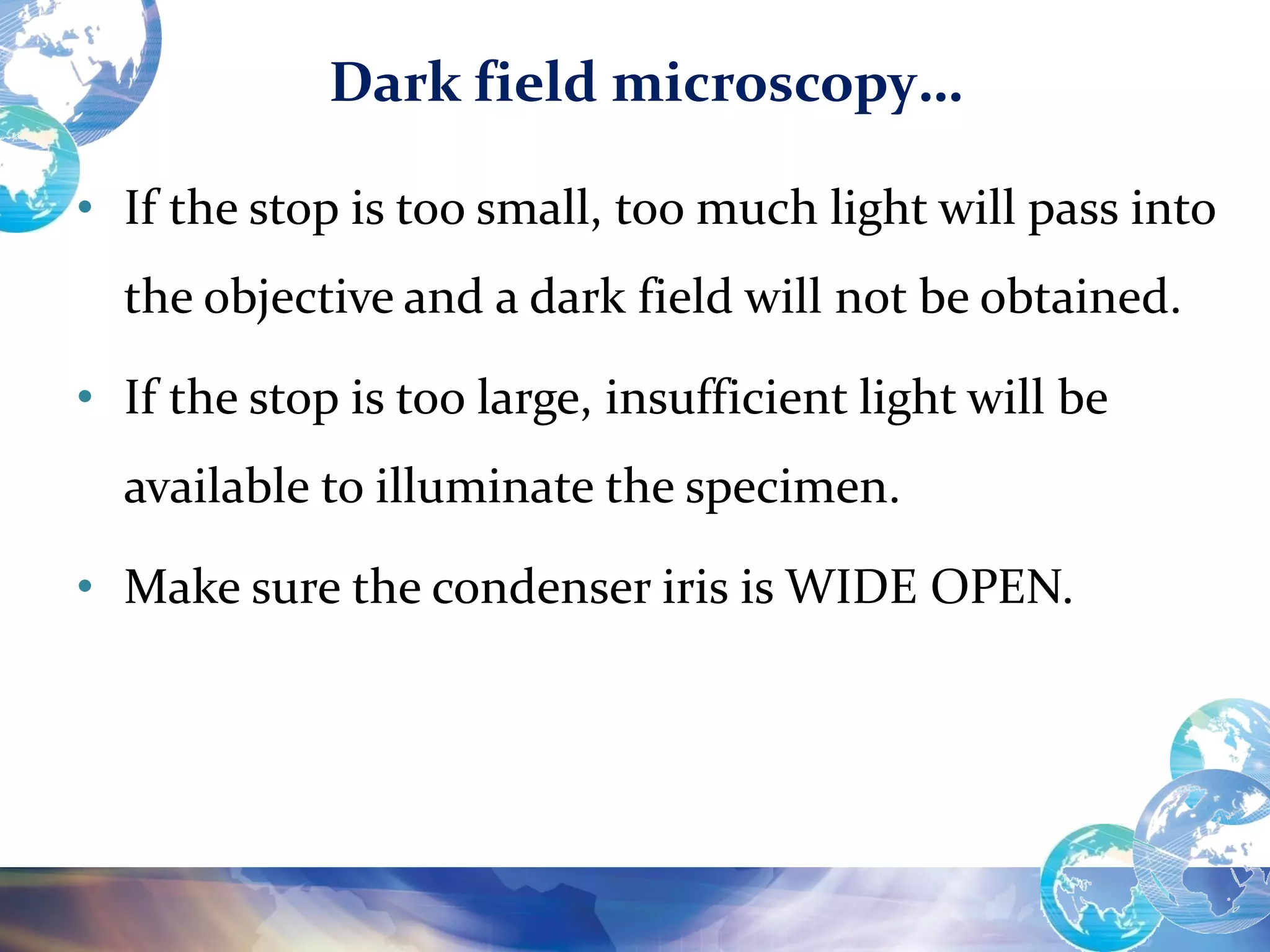 Dark field microscopy | PDF
