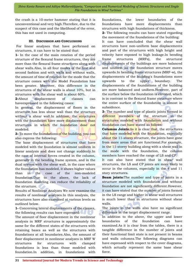 Comparison and Numerical Modeling of Seismic Structures and Single Pile Foundations in Wind ...
