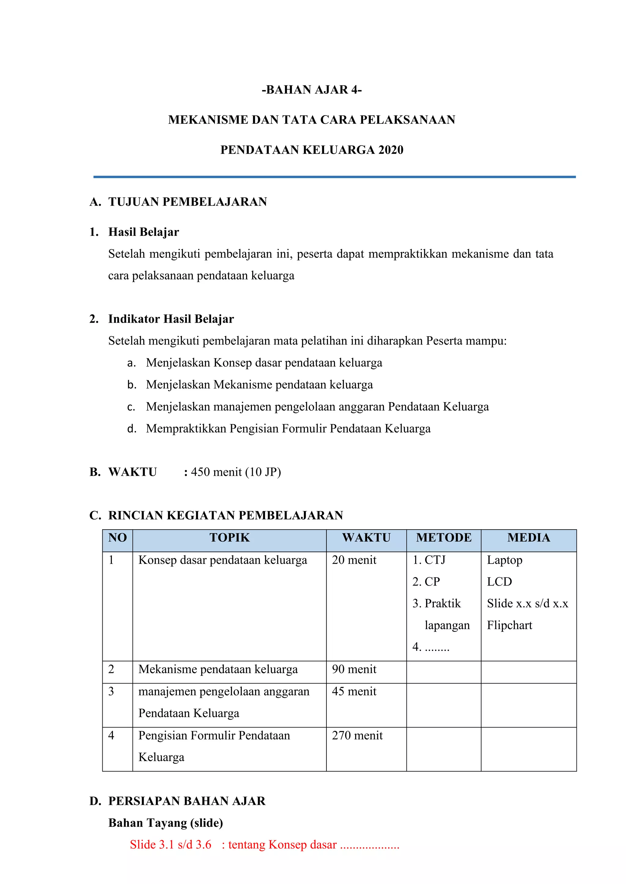 4. Bahan Ajar Mekanisme dan Tata Cara PK2020 | PDF
