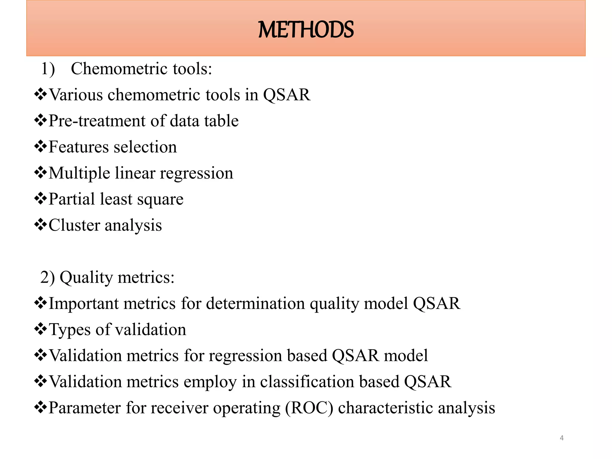 STATISTICAL METHOD OF QSAR | PPTX