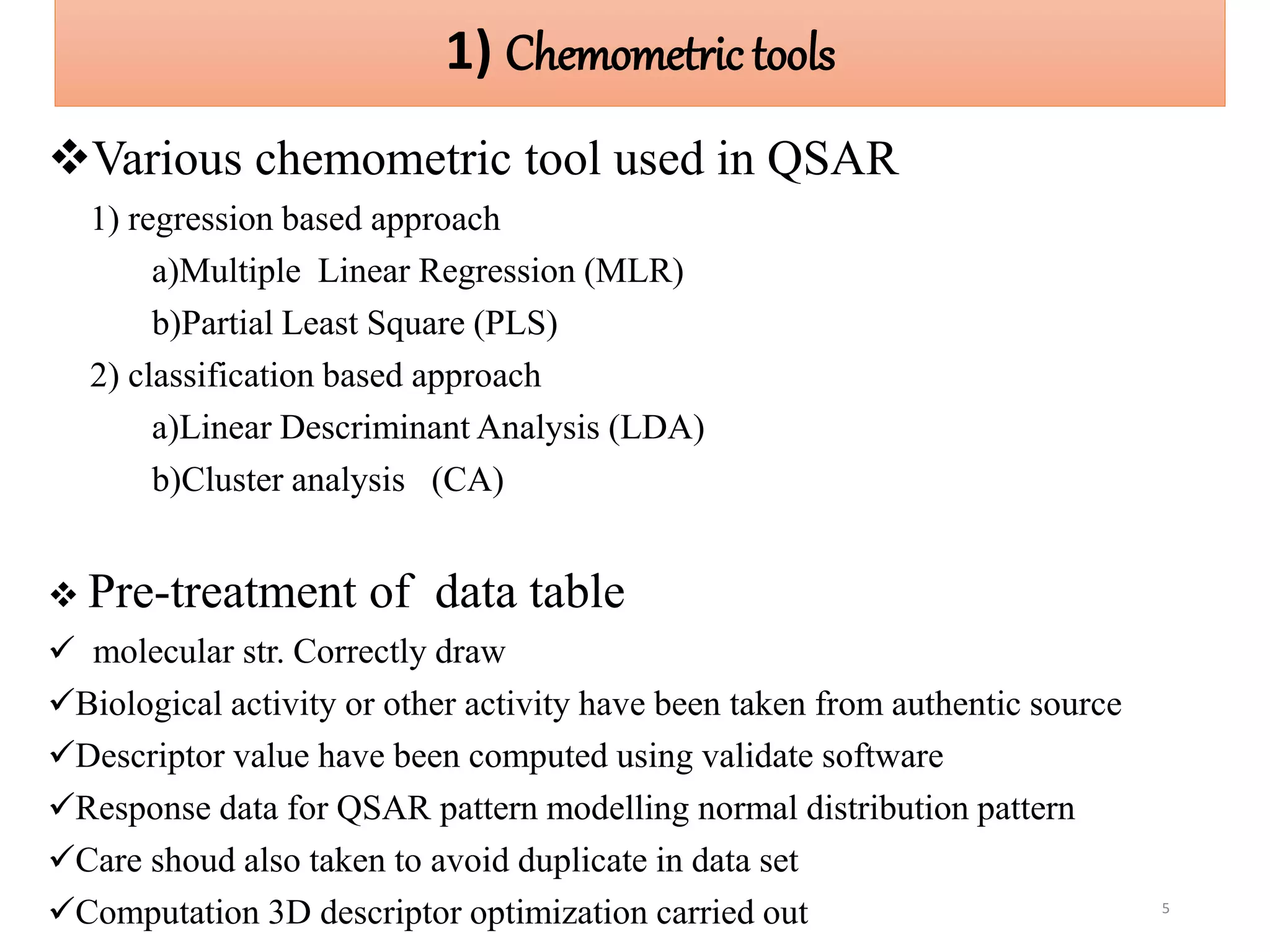 STATISTICAL METHOD OF QSAR | PPTX