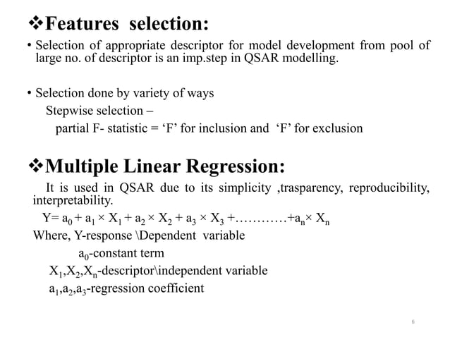 STATISTICAL METHOD OF QSAR | PPTX | Chemistry | Science