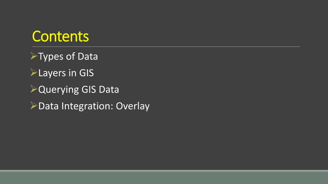 DATA in GIS and DATA Query | PPT