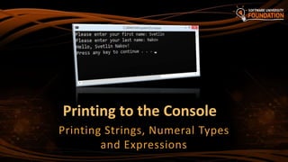 04. Console Input Output | PPTX