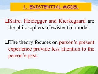 Existential & psychoanalytical model | PPTX