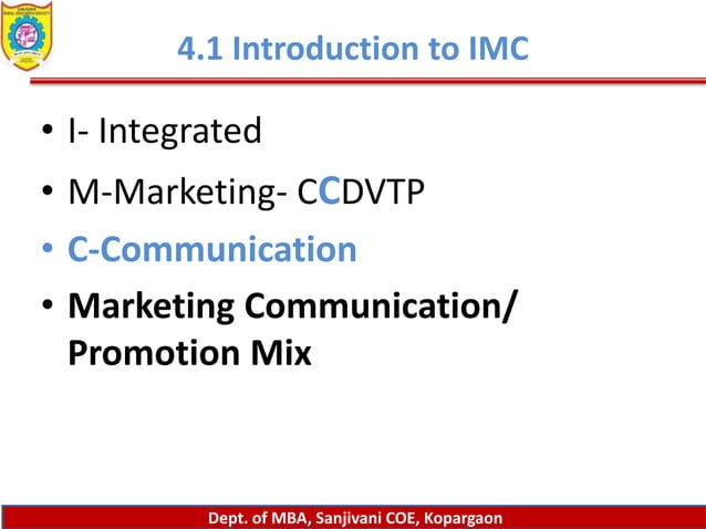 imc, Integrated Marketing Communication, Promotion Mix | PPTX