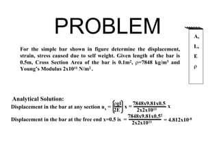 4. Analysis 1-D self weight problem | PDF