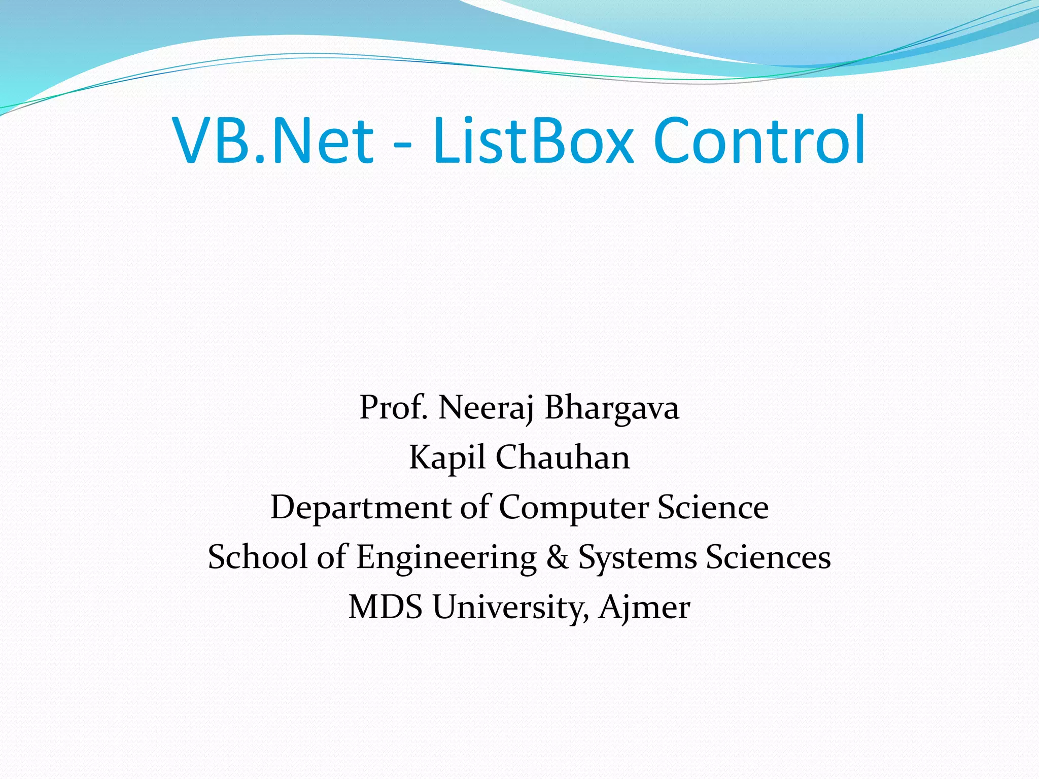 4. listbox | PPTX | Computing | Technology & Computing