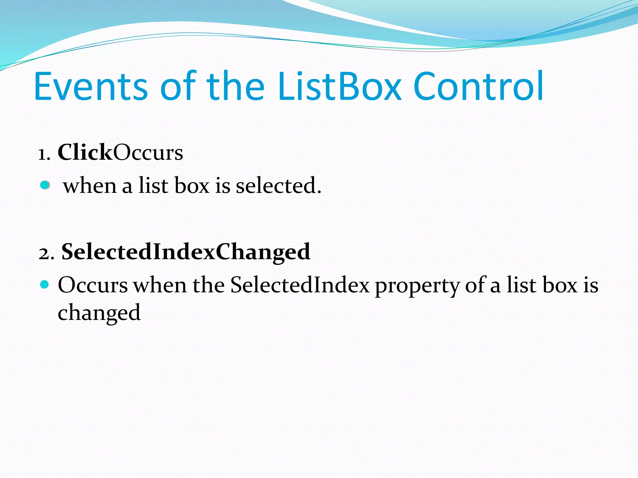 4. listbox | PPTX | Computing | Technology & Computing