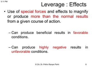 Leverages _Vol-II_CA. Dr. Prithvi Ranjan Parhi | PPT | Free Download